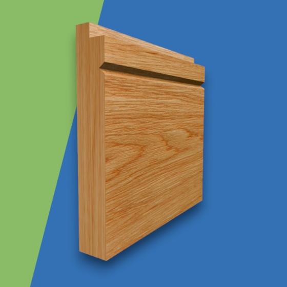 Single Step V Grooved Solid Oak Skirting Board