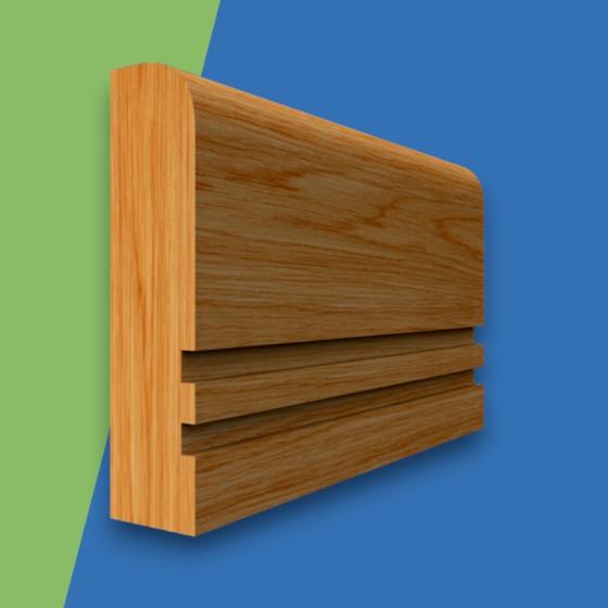 Square Edge Grooved 2 Oak Dado Rail