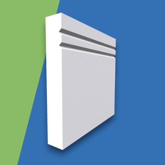 Square Edge V Grooved 2 MDF Skirting Board