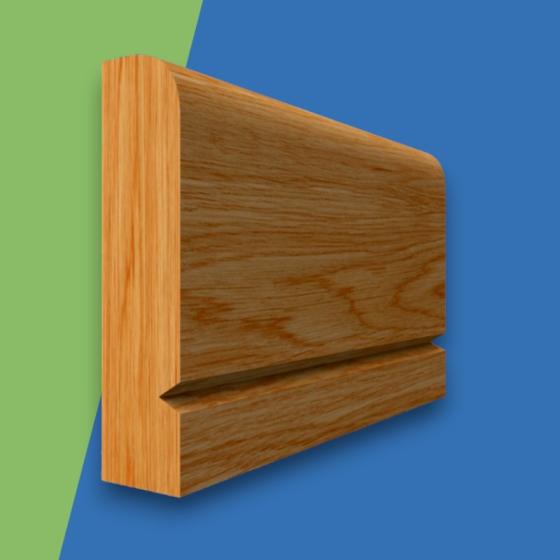 Square Edge V Grooved Oak Dado Rail