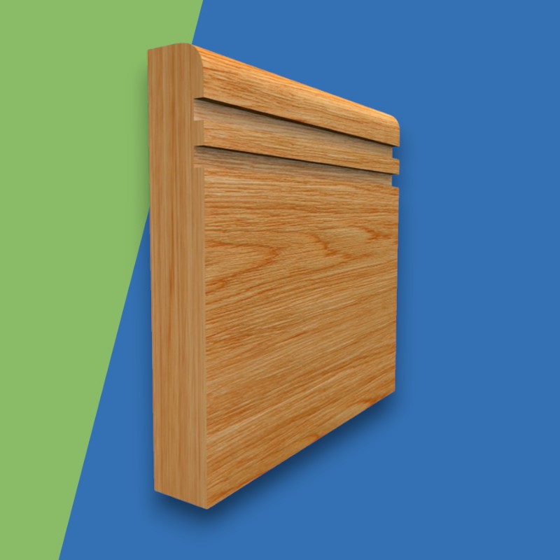 Bullnose Grooved 2 Solid Oak Skirting Board