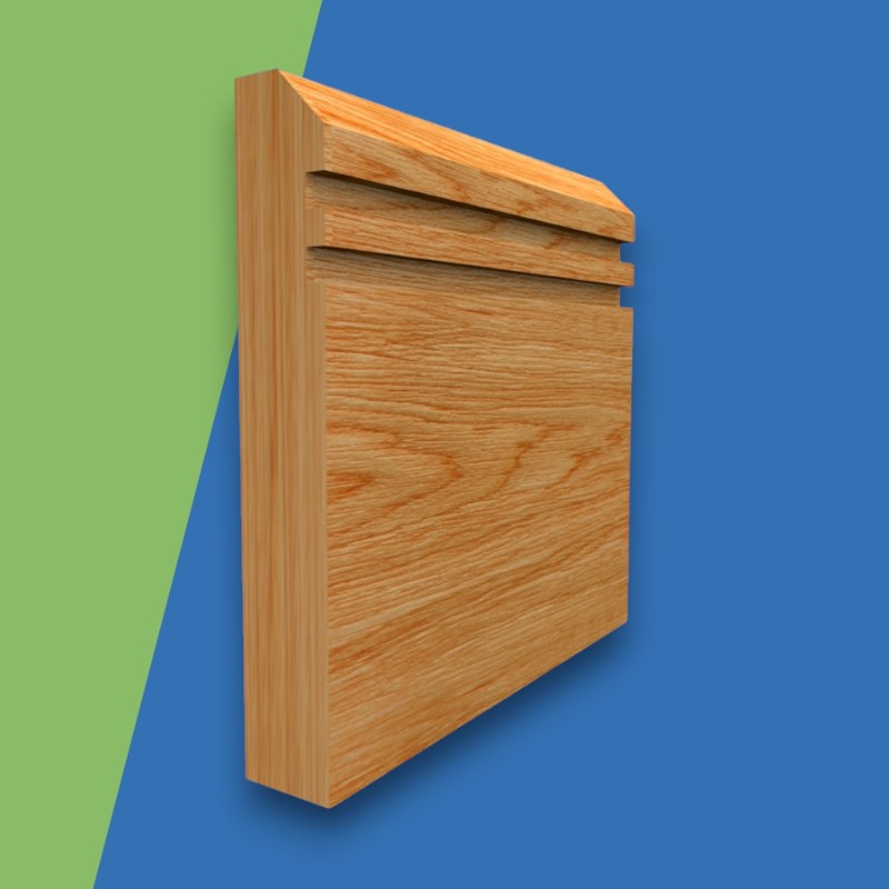 Edge Grooved 2 Solid Oak Skirting Board