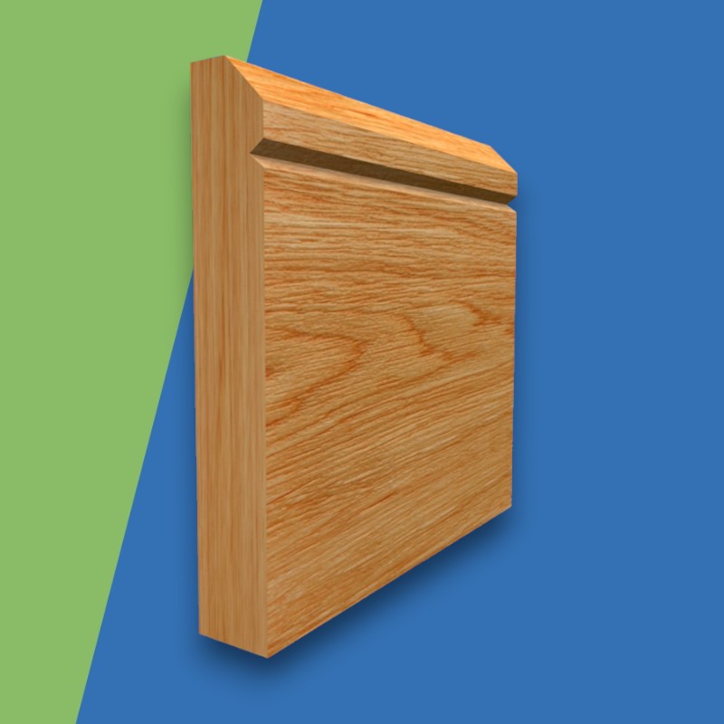 Edge V Grooved Solid Oak Skirting Board