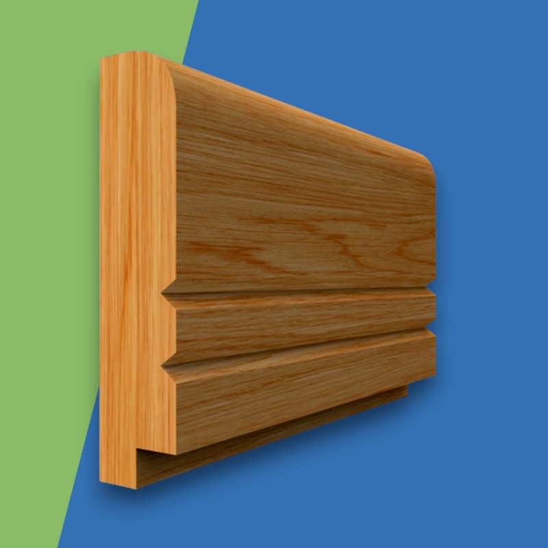 Single Step V Grooved 2 Oak Dado Rail