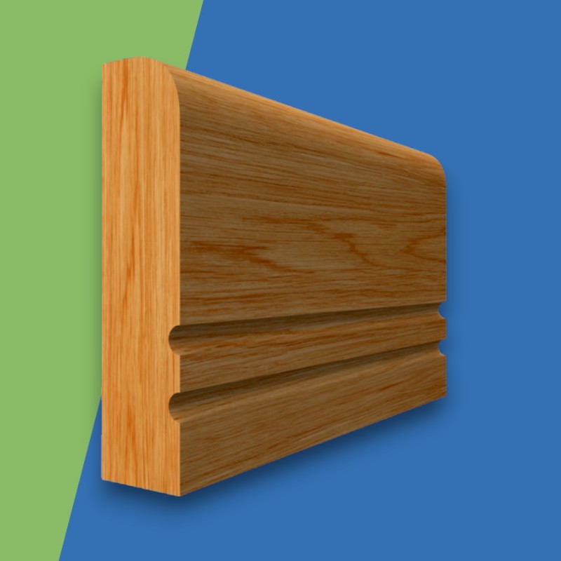 Square Edge C Grooved 2 Oak Dado Rail