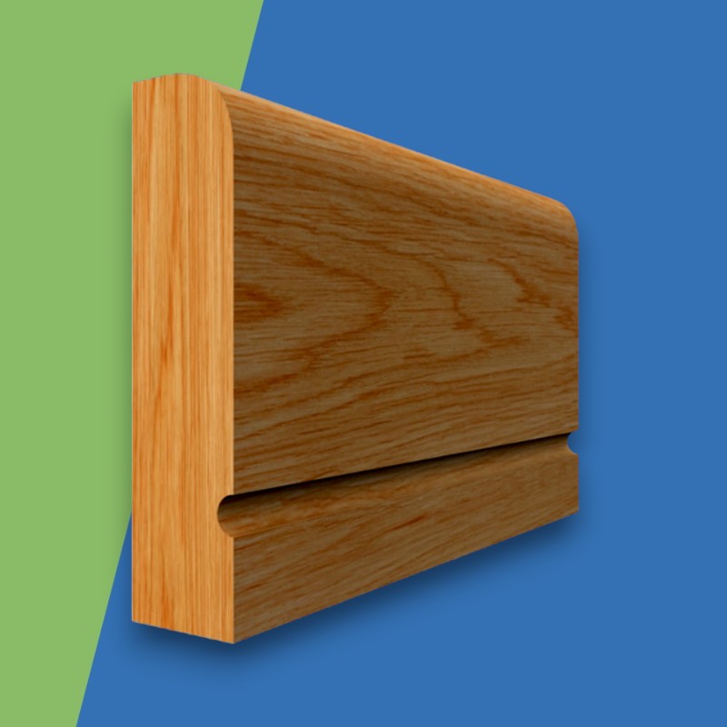 Square Edge C Grooved Oak Dado Rail