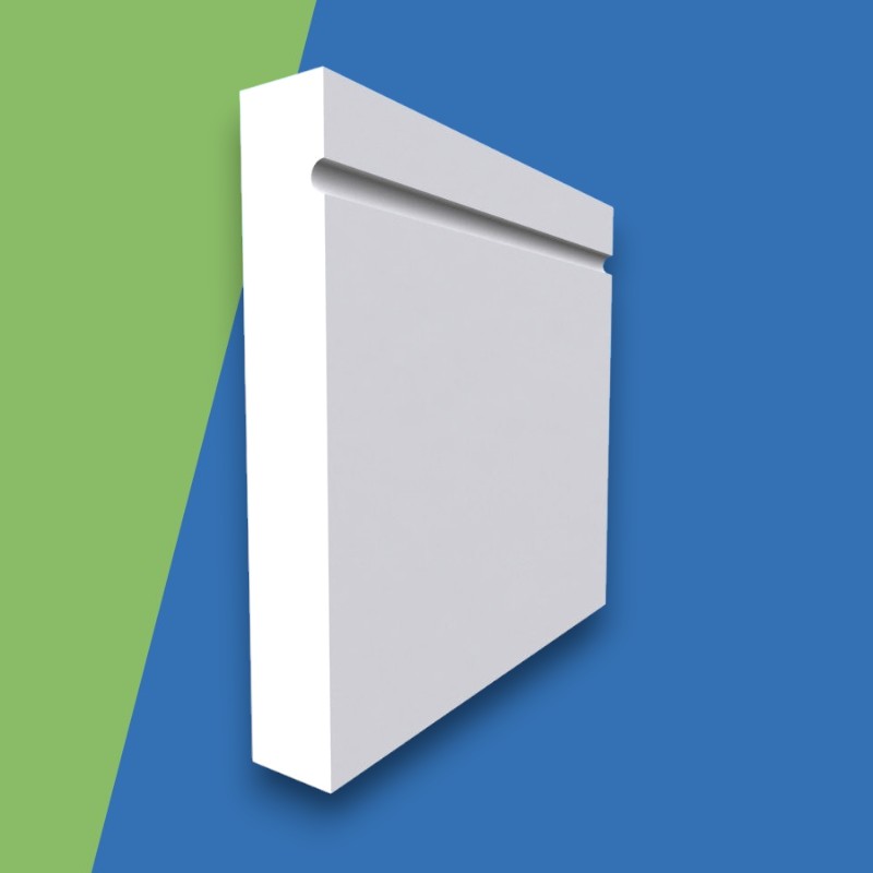 Square Edge C Grooved MDF Skirting Board