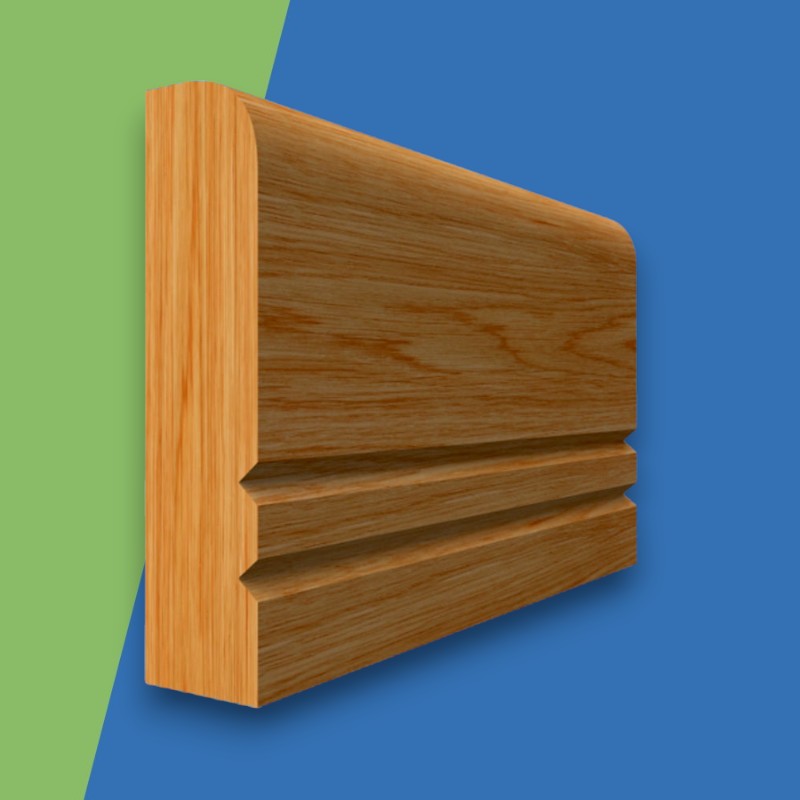 Square Edge V Grooved 2 Oak Dado Rail